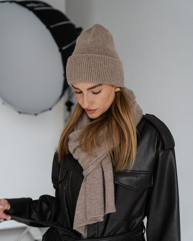 Cashmere-Wool blend beanie - Cocoa Charm – Reverie Hats